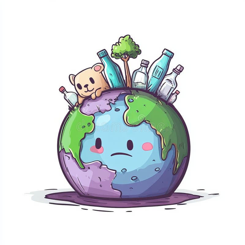 A sad Earth stock vector. Illustration of land, problematic - 39024368