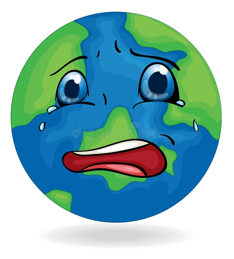 A sad Earth stock vector. Illustration of land, problematic - 39024368