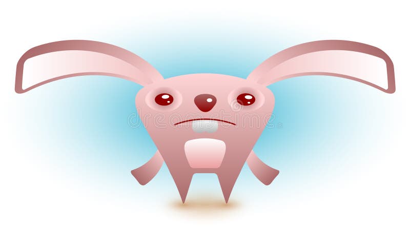 Sad Easter Bunny Looking for His Eggs Stock Vector - Illustration of ...