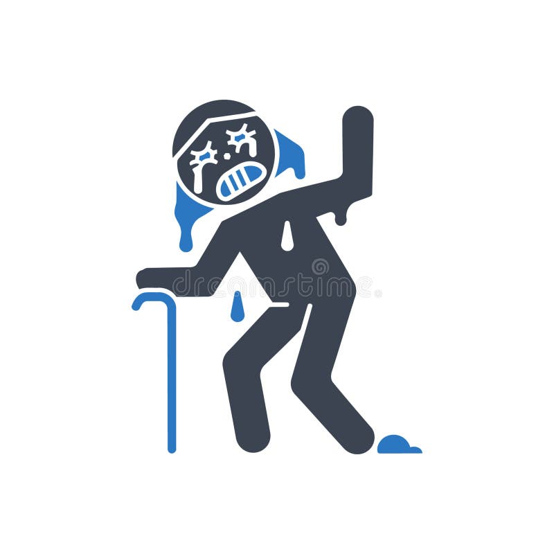 Sad Elderly Person Icon stock vector. Illustration of crying - 376289860