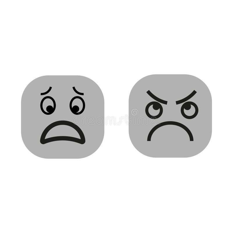 Sad Emoji Icon. Angry Face Expression. Negative Emotion Symbol Vector ...