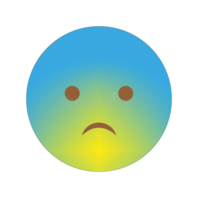 Sad Emoji Icon. Gradient Face Expression. Blue Yellow Tone. Vector ...