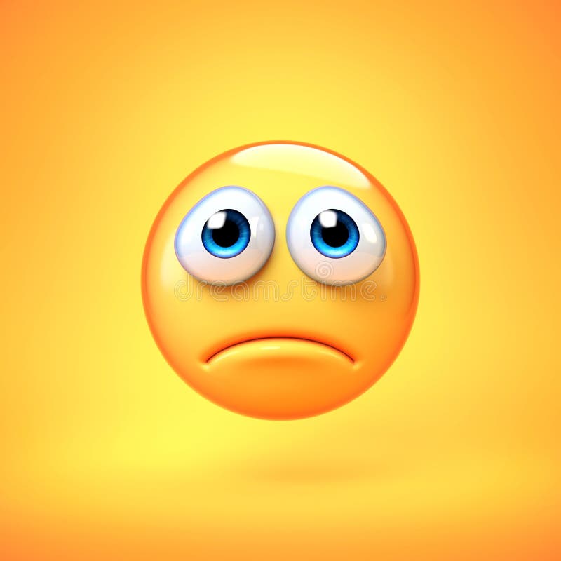 Depressed and Sad Emoticon, Emoji Vector Illustration. Sad Smiley ...