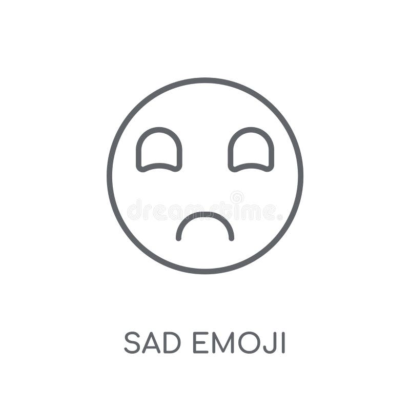 Sad Emoji Linear Icon. Modern Outline Sad Emoji Logo Concept on Stock ...