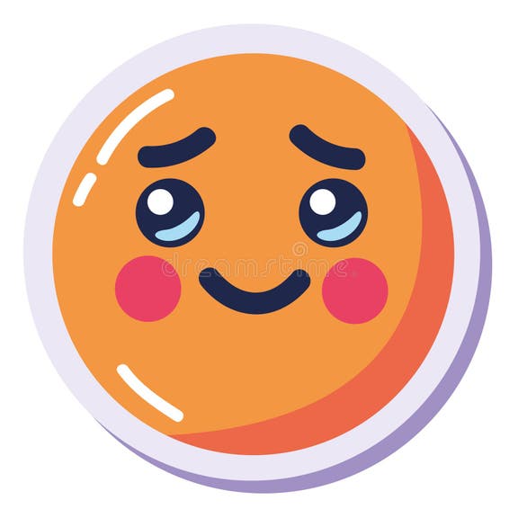 Sad emoji orange character stock vector. Illustration of orange - 284023392