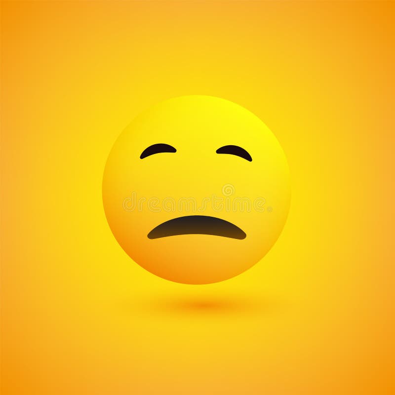 Sad Emoji - Simple Emoticon on Yellow Background - Vector Design Stock ...