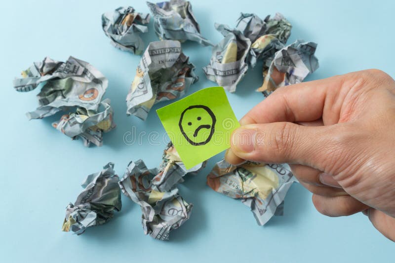 Sad emoji on sticky note stock photo. Image of anger - 349166486