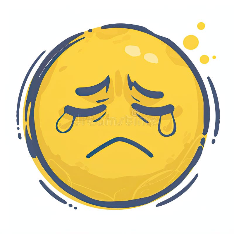 Sad Emoji with Tears Expressing Deep Emotions and Feelings of Sorrow ...