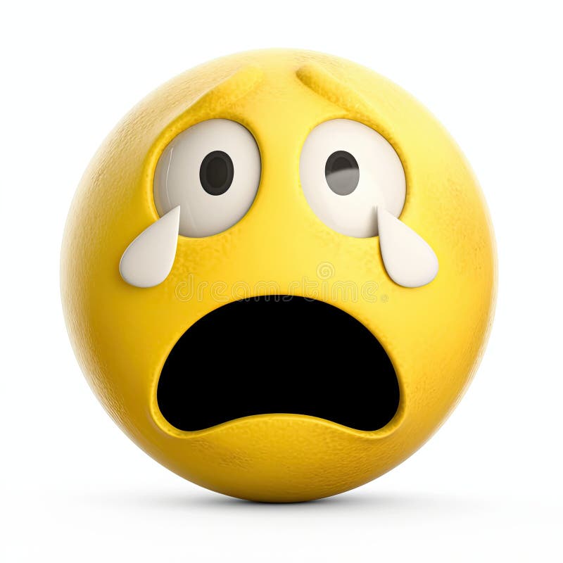 Sad Emoji with Tears, Expressing Deep Sorrow and Distress Stock ...