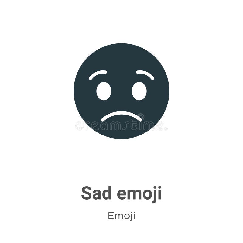 Sad Emoji Vector Icon on White Background. Flat Vector Sad Emoji Icon ...