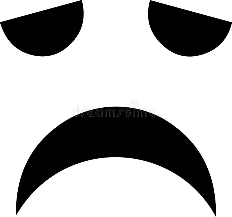 Sad Emote Icon Vector, Solid Illustration, Pictogram Isolated on White ...