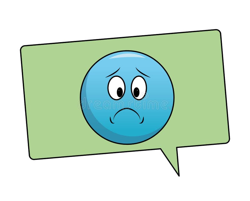 Sad emoticon in bubble stock vector. Illustration of expression - 126270931
