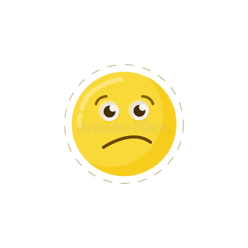 Sad emoticon flat icon stock illustration. Illustration of emotion ...