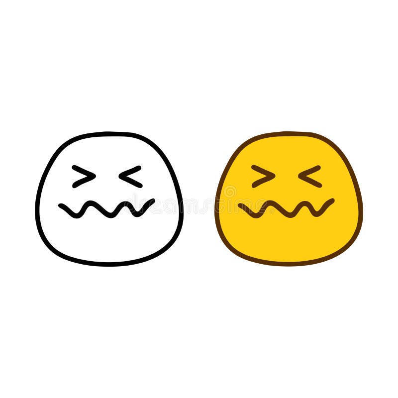 Crying Emoticon in Doodle Style Stock Illustration - Illustration of ...