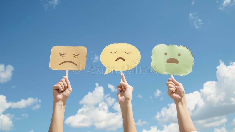 The Sad Emoticon Signs.AI Generated Image Stock Image - Image of cards ...