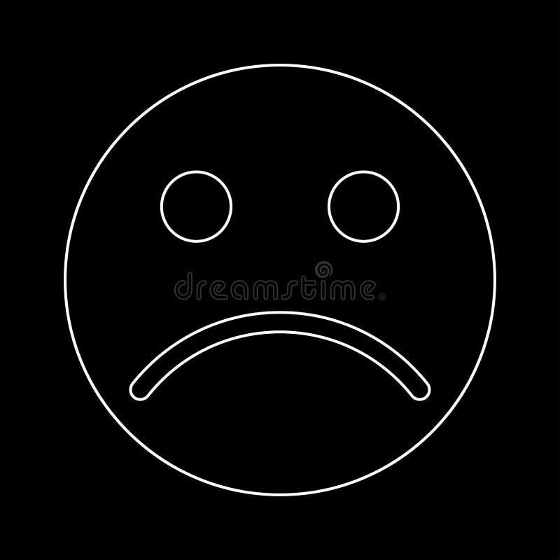 Sad Emoticon White Color Icon . Stock Vector - Illustration of artwork ...