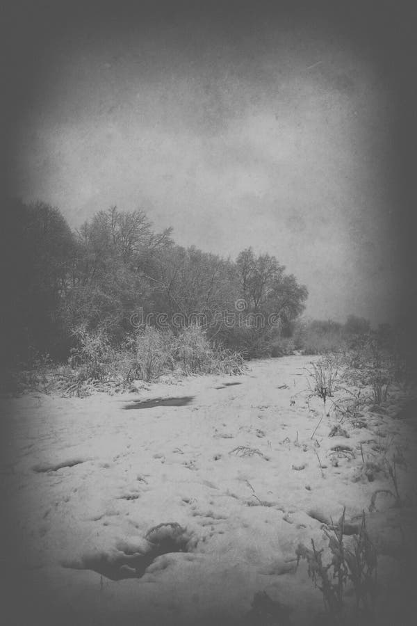 Sad, Empty, Lonely, Morning, with the Road and Snow at the Begin Stock ...