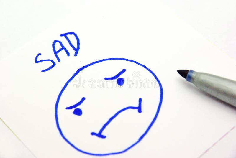 Crayon Sad Face stock photo. Image of face, drawing, color - 5898990