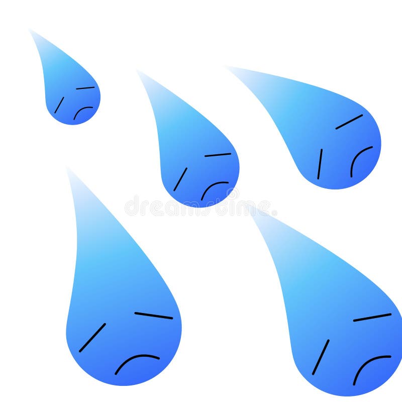 Sad Face in Blue with Teardrop 09 Stock Vector - Illustration of face ...
