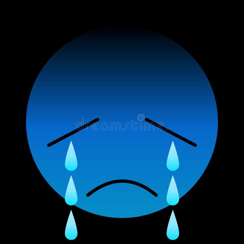 Sad Face in Blue with Teardrop 10 Stock Vector - Illustration of facial ...