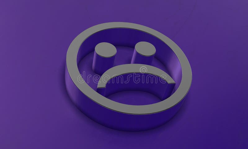 Sad Face in 3D stock illustration. Illustration of cartoon - 136202381