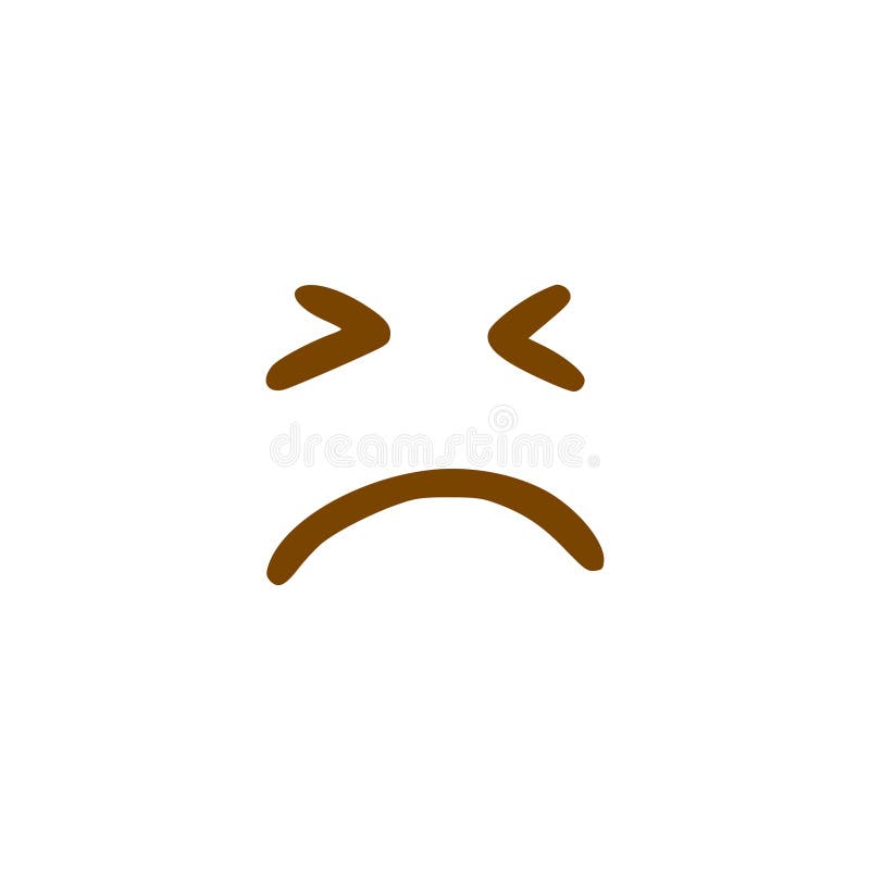 Sad Face Doodle Icon. Emoticon in Hand Drawn Style Stock Illustration ...