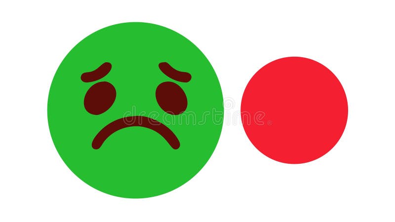 Sad Face Emoji with Red Dot, Vector Design Generative AI Stock Vector ...