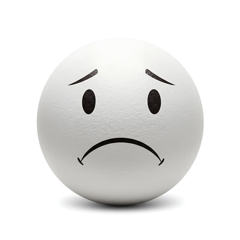 Sad Face Emoji Sphere Graphic Isolated on White Background Stock ...