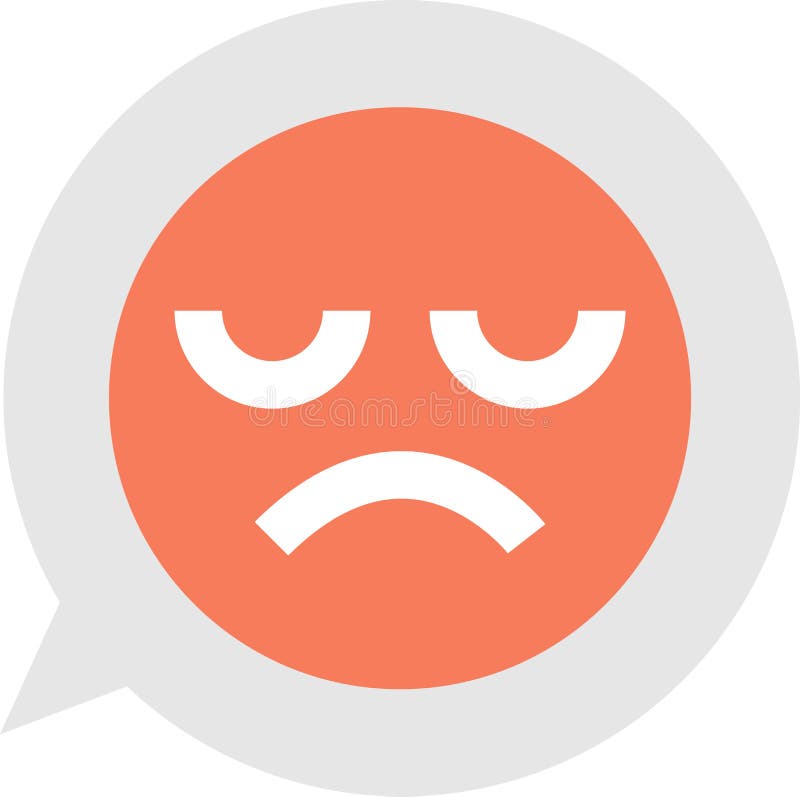 Sad Face Emoji on Text Box Illustration in Minimal Style Stock Vector ...