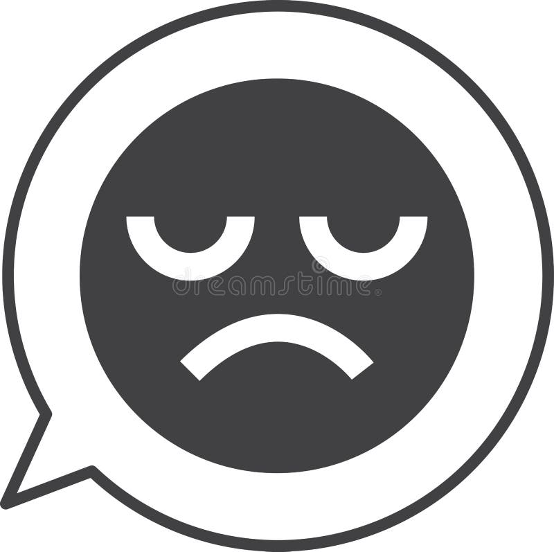 Sad Face Emoji on Text Box Illustration in Minimal Style Stock Vector ...