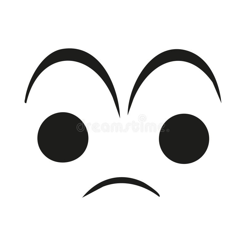 Sad Face Expression Silhouette Illustration. Emotion and Mood ...
