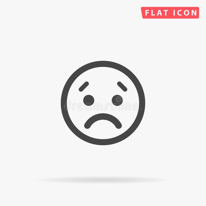 Sad Face flat vector icon stock vector. Illustration of isolated ...