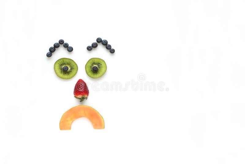 Sad face fruits stock photo. Image of strawberry, smile - 23453476