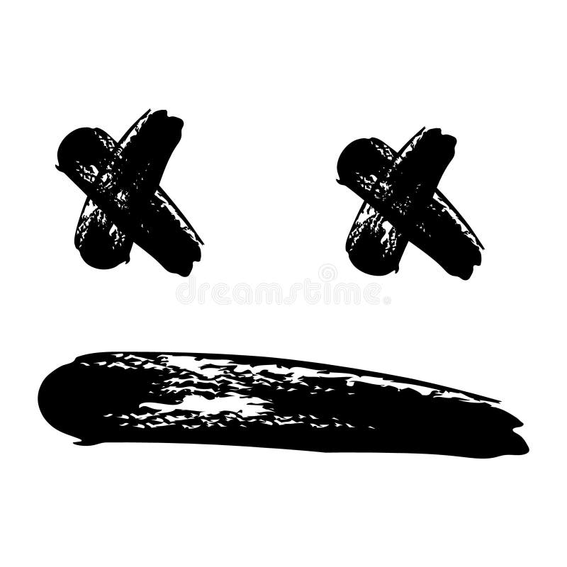 Sad Face Geometric Shape Brush Doodle Stock Vector - Illustration of ...