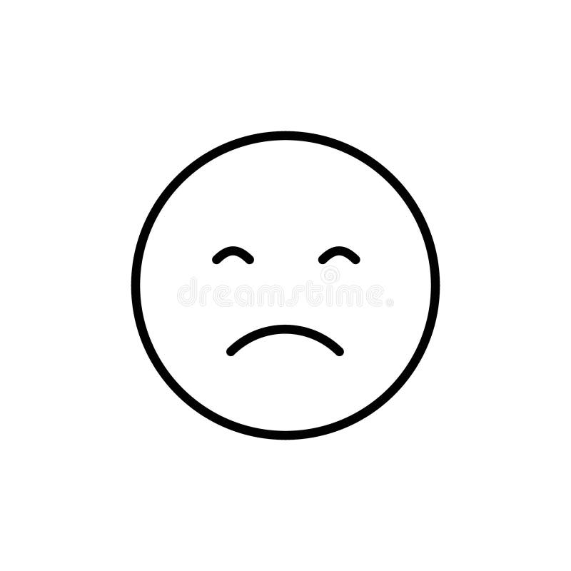 Sad Face Icon Perfect for Emotions and Expressions Stock Illustration ...