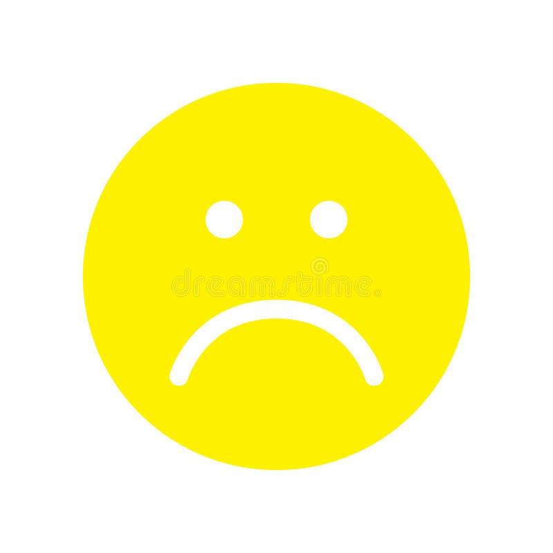 Sad Face Icon. Unhappy Face Symbol Stock Illustration - Illustration of ...