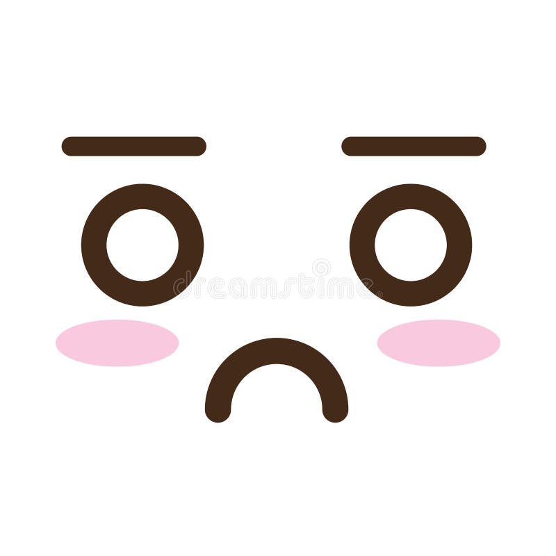 Sad Face Kawaii Comic Character Stock Vector - Illustration of japan ...