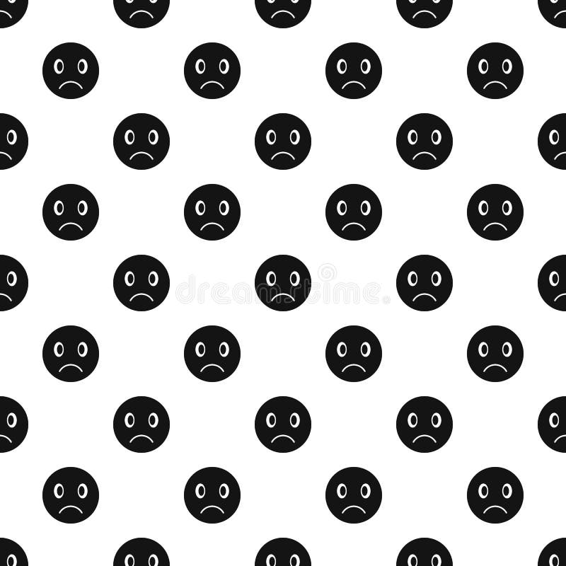 Sad Face Pattern, Simple Style Stock Vector - Illustration of gesture ...