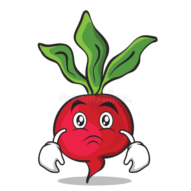 Sad Face Radish Character Cartoon Collection Stock Vector ...