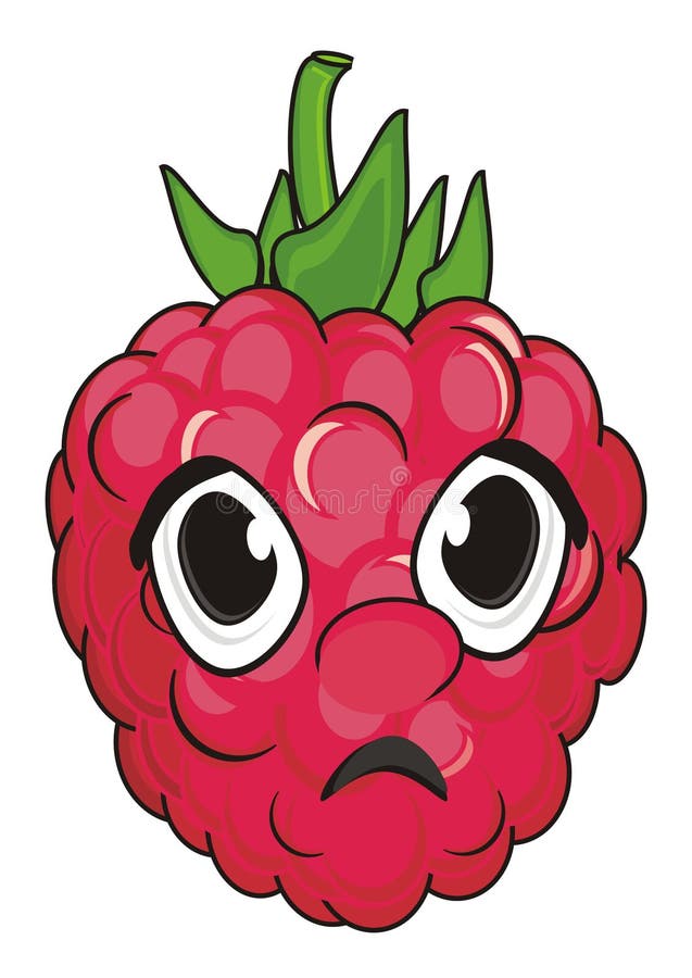 Face of raspberry stock illustration. Illustration of white - 89790088