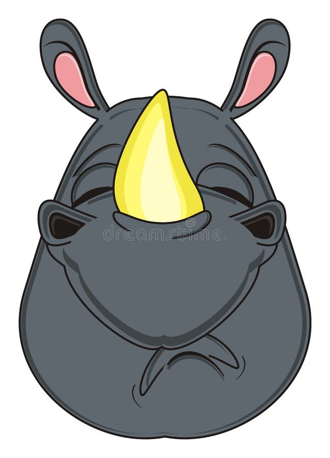 Sad face of rhino stock illustration. Illustration of face - 80151199