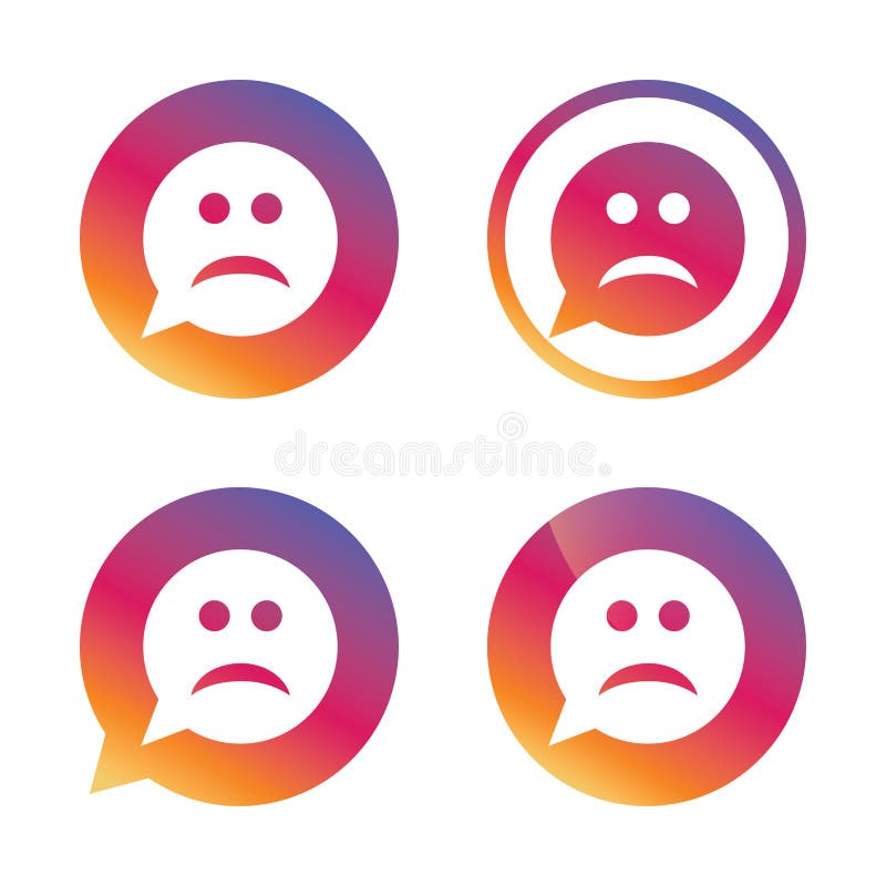 Sad Face Sign Icon. Sadness Symbol. Stock Vector - Illustration of ...