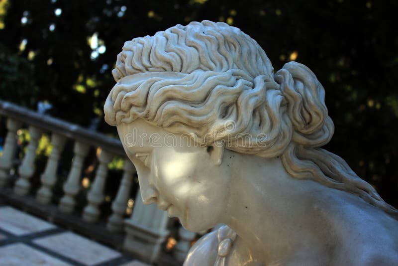 Sad face of statue stock image. Image of ancient, lost - 137028595