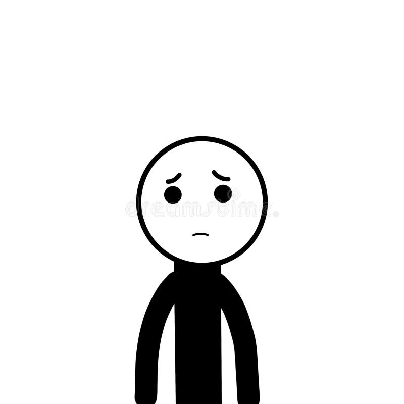 Sad face stickman stock illustration. Illustration of diagram - 265844610