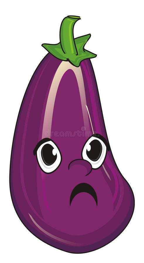 Sad face of vegetable stock illustration. Illustration of purple - 89789105