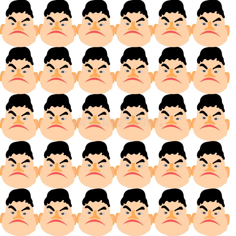 Sad Face of a Young Man. Comic Character Vector Head Stock Vector ...