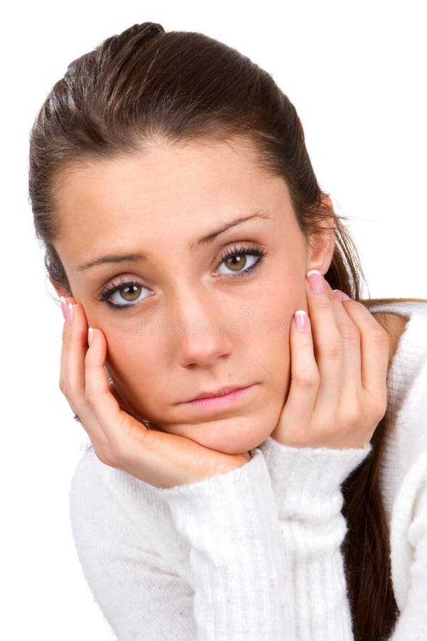 Sad Faced Woman stock photo. Image of pensive, looking - 18158920