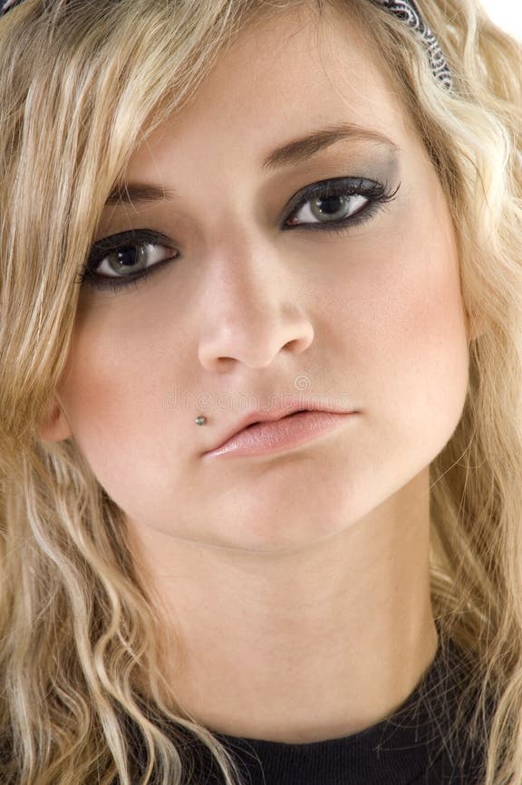 Sad Fashion Model stock image. Image of blonde, girl, expression - 4521755