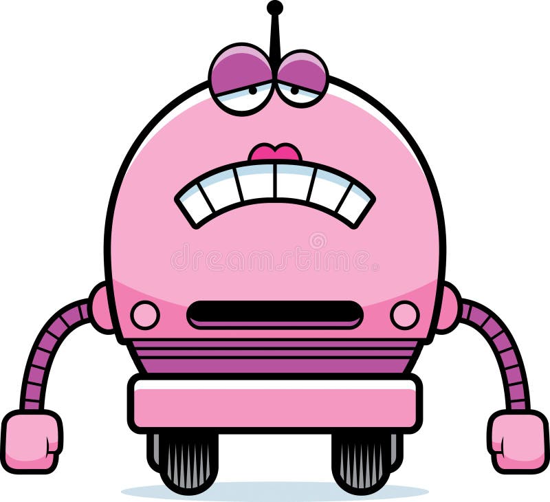 Sad Female Robot stock vector. Illustration of frowning - 47170011