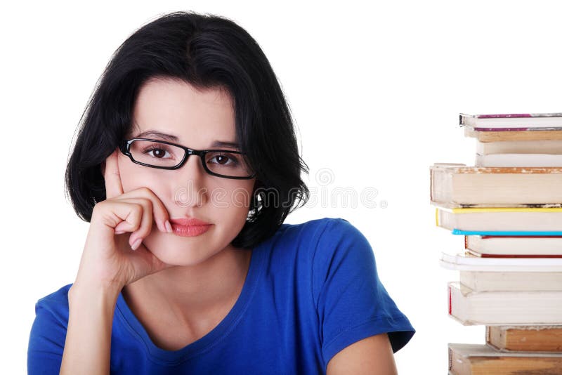 Sad Female Student with Learning Difficulties Stock Photo - Image of ...